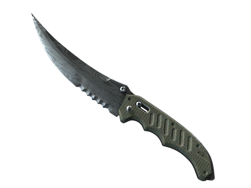 Flip Knife | Damascus Steel (Well-Worn)